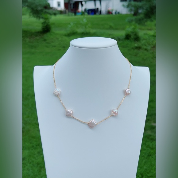 Jewelry | M1 Handmade Square Shape Freshwater Baroque Pearl Necklace ...